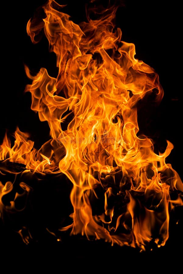 Fire Flames on Black Background. Fire Burn Flame Isolated. Fire Flames ...