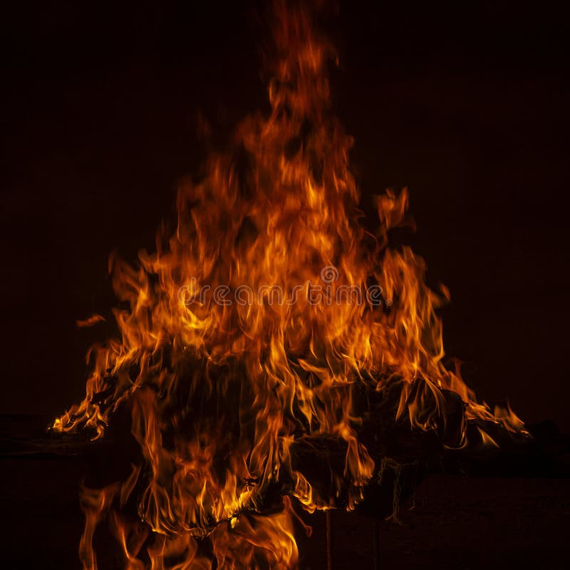 Fire Flames on Black Background. Fire Burn Flame Isolated. Fire Flames ...