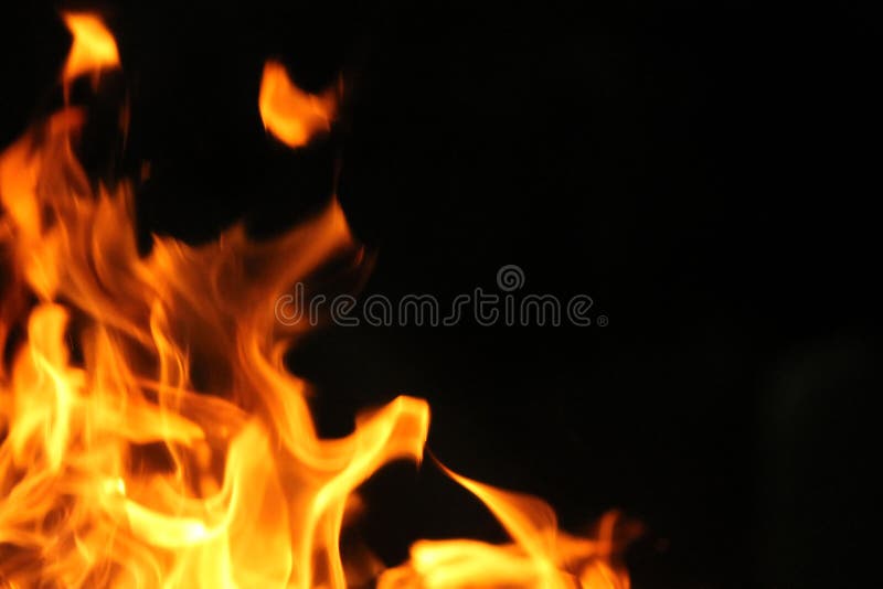 Fire Flames in Black Background Flame Kindle Stock Image - Image of ...