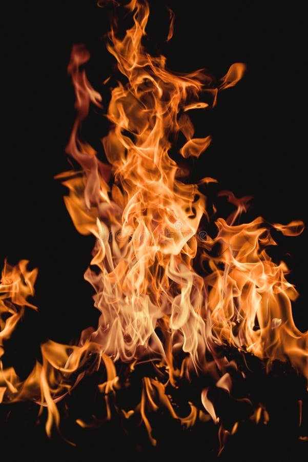 Fire Flames on Black Background. Fire Flame Texture. Fire Flame with ...