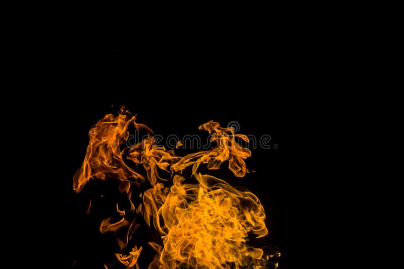 Fire Flames on Black Background. Fire on Black Background Isolated ...