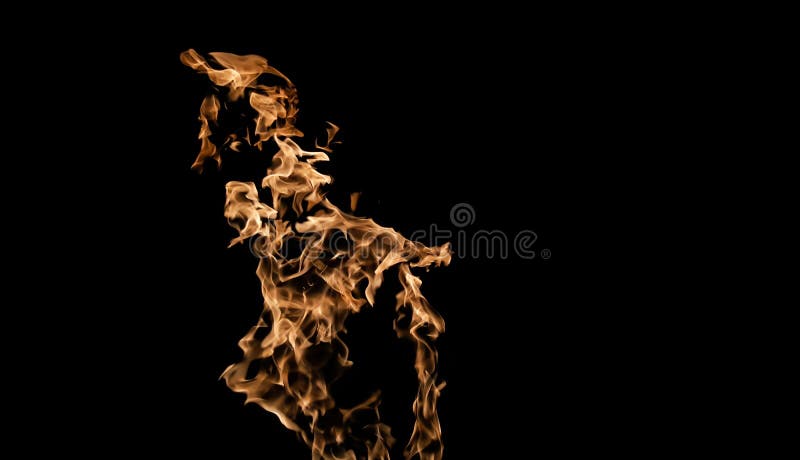 Fire Flames on Black Background. Fire on Black Background Isolated ...