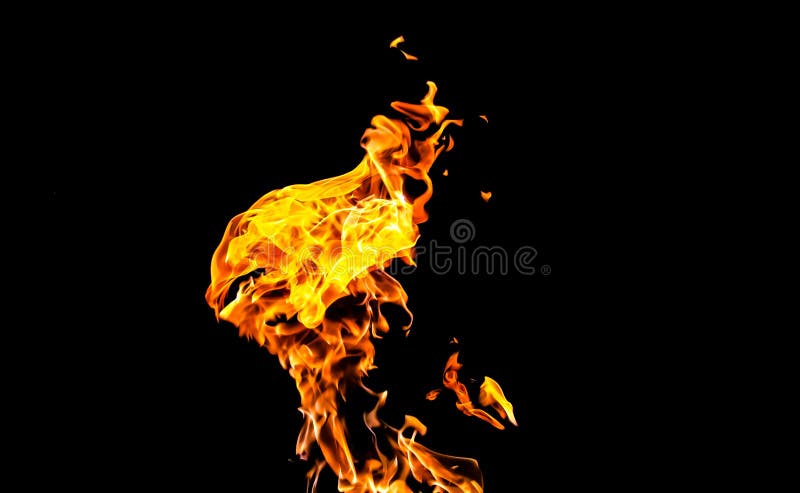 Fire Flames On Black Background. Fire On Black Background Isolated ...
