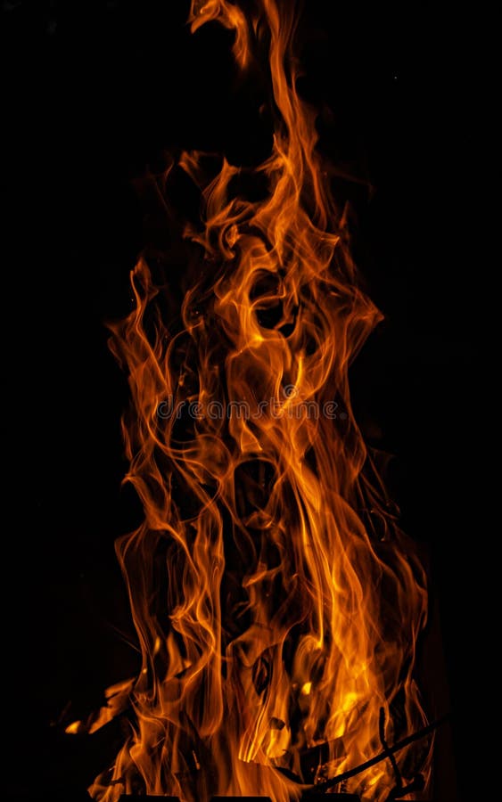 Fire Flames on a Black Background. Fire Lights on a Black Background ...