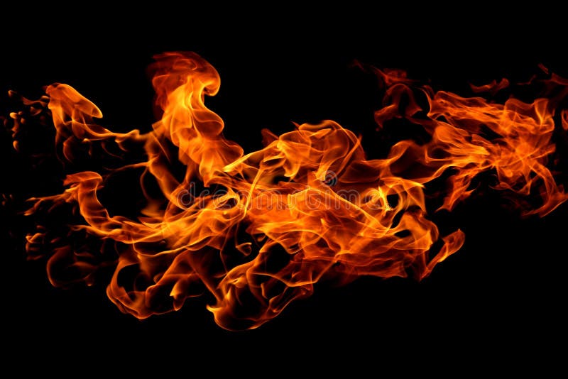 Abstract Fire Flames Movement on Black Background Stock Photo - Image ...