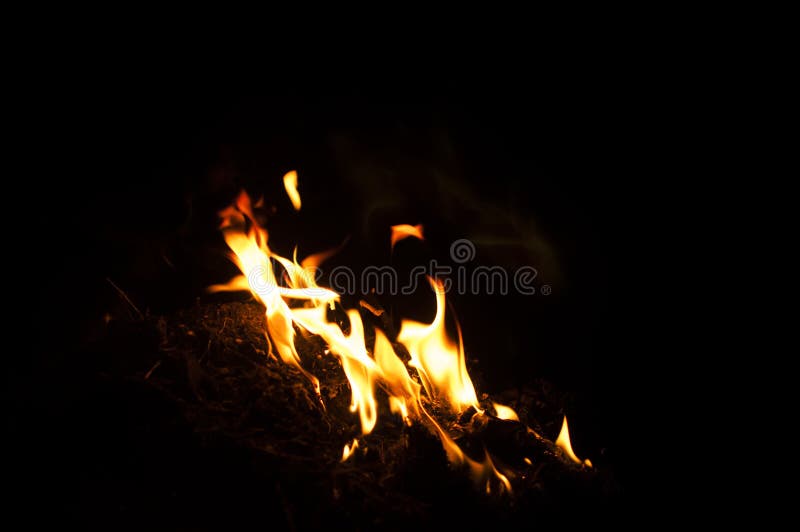 Fire Flames on a Black Background Stock Photo - Image of flames, smoke ...