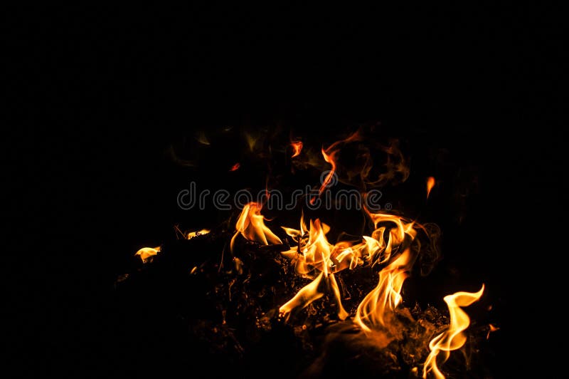 Fire Flames on a Black Background Stock Image - Image of burn, danger ...