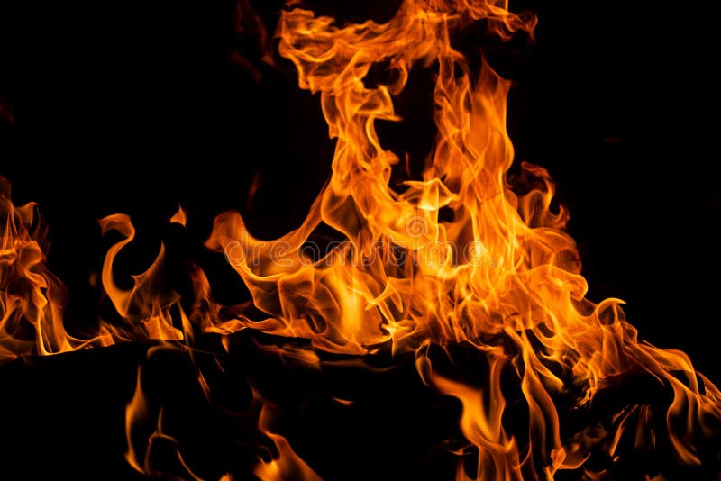 Fire Flames on Black Background. Fire Sparks Background. Abstract Dark ...