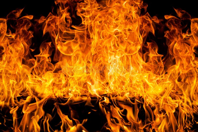 Fire Flames on Black Background. Fire Burn Flame Isolated. Fire Flames ...