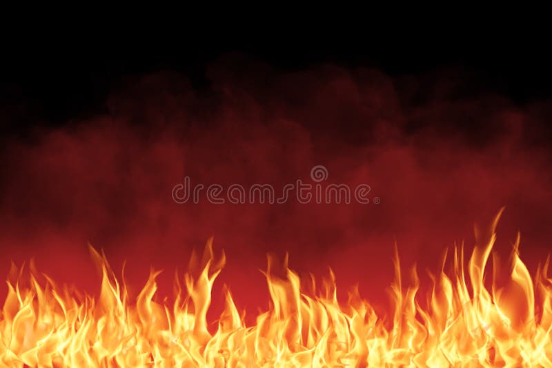 Fire Flames Blazing and Red Smoke Stock Image - Image of horizontal ...