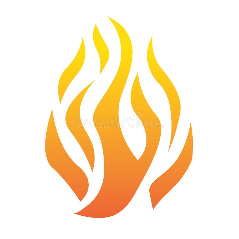 Fire Flames, Bonfire Burn Icon Passion, Energy Concept Stock Vector ...