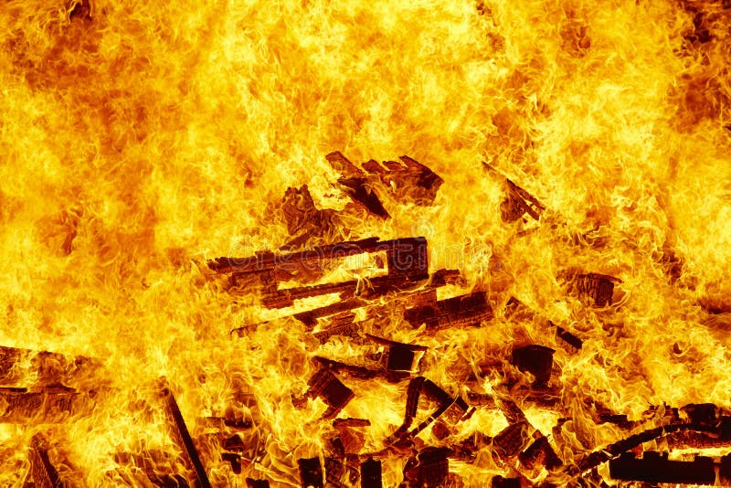 Fire Flames on a Bonfire. Fireman Emergency. Danger Combustion Stock ...