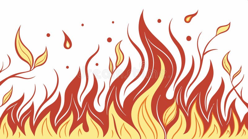 Fire Flames Border, Burning Fire Design Element Vector Design ...