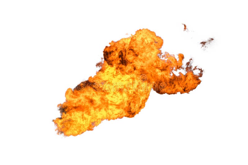 Fire Flames Burning of Natural Gas Object Isolate on White Background ...
