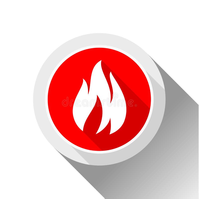 Fire flames, button stock vector. Illustration of circle - 110931790