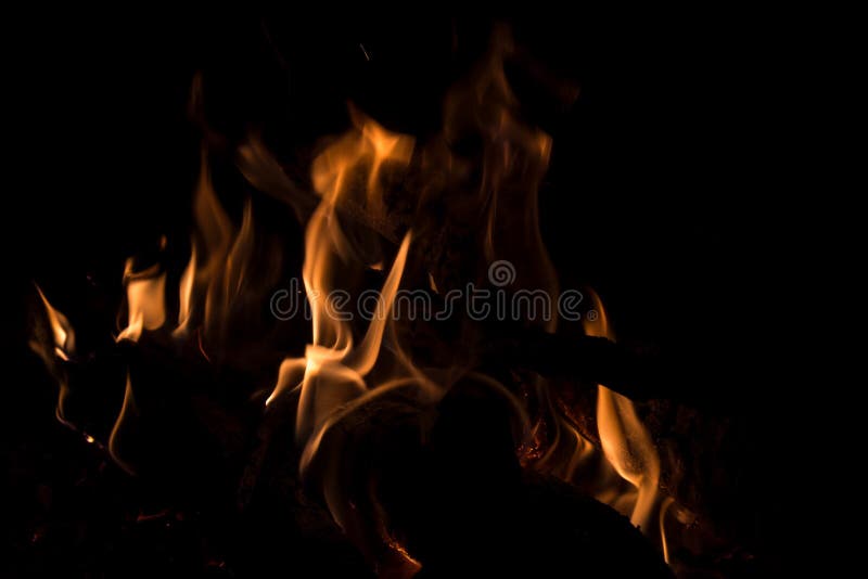 Fire Flames Close-up on a Dark Background Stock Photo - Image of ...