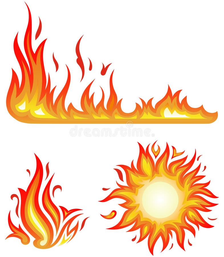 Fire and Flames Vector Icons Stock Vector - Illustration of elements ...