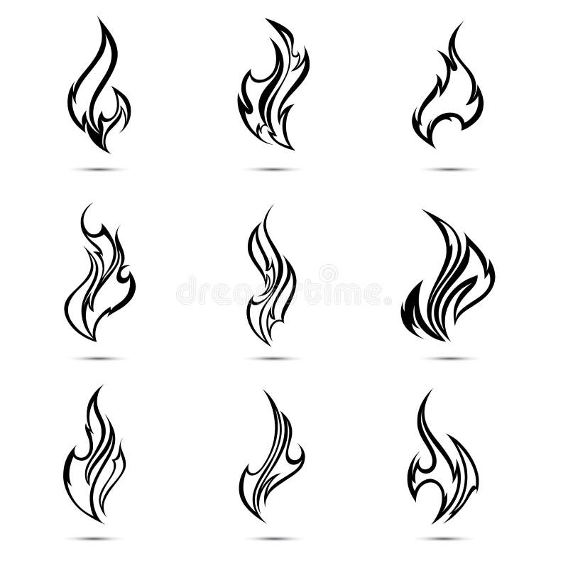 Fire flames. Collage. stock vector. Illustration of fire - 77467067