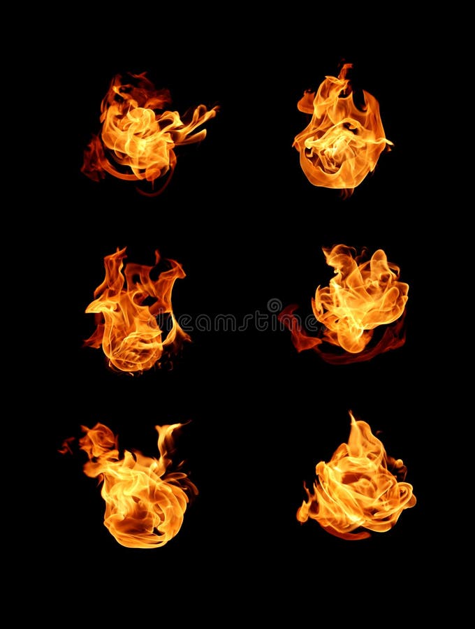 Fire Flames on Black Background Stock Photo - Image of fire, black ...