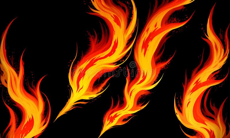 Fire, Flames Created with the Help of Artificial Intelligence Stock ...
