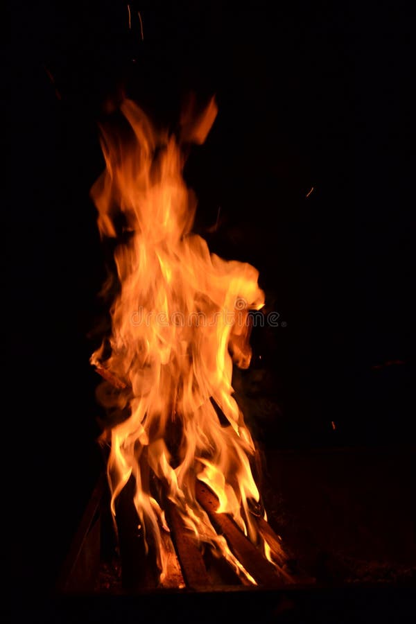 Fire Flames Dancing in the Wind Stock Image - Image of firefighter ...