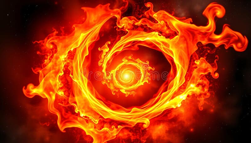 Fire Flames in Dark Background, Depicting Abstract Fire Patterns and ...