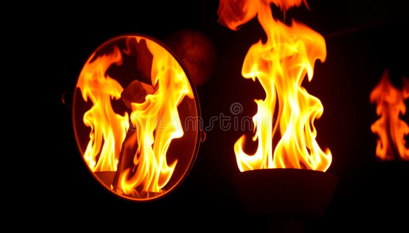 Fire Flames in Darkness, Representing Intense Heat, Burning Fire ...