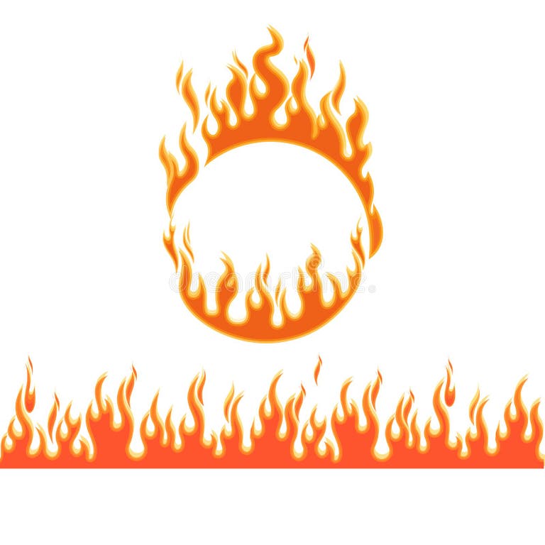 Fire Flames of Different Shapes Stock Vector - Illustration of frame ...