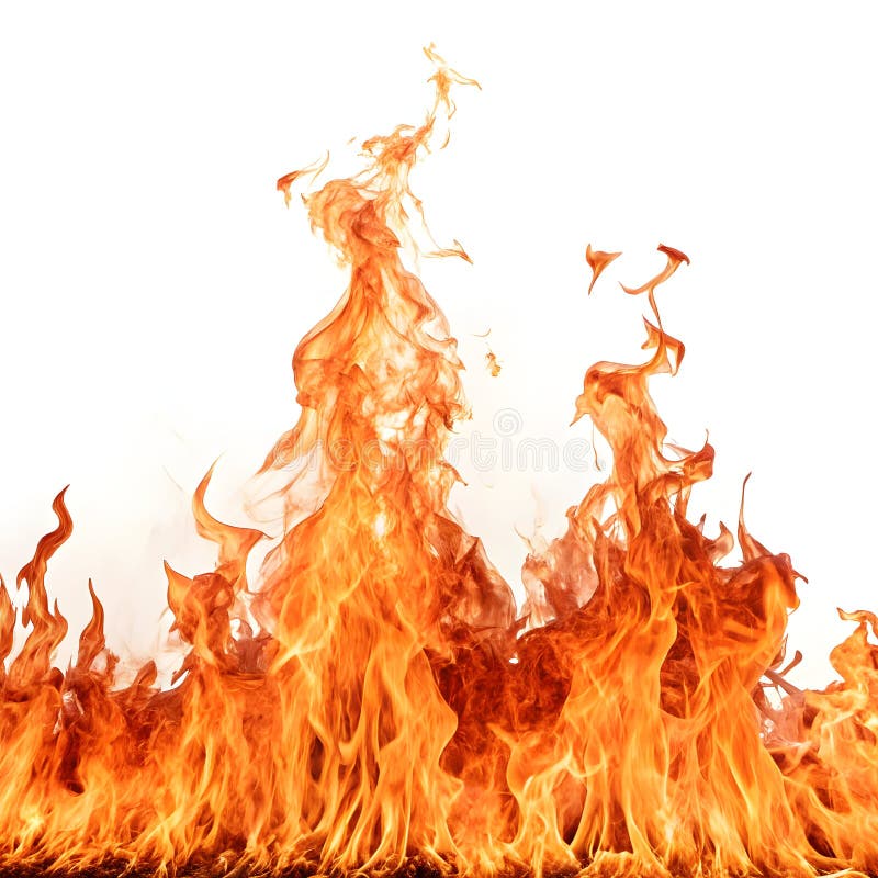 Fire Flames Effect Layer Isolated on White Background Stock ...