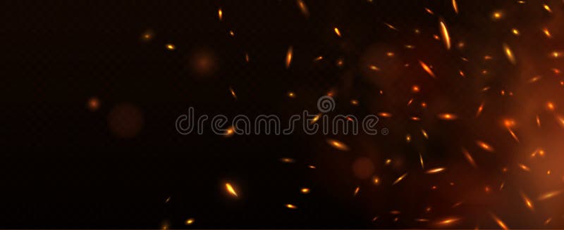 Fire Flames Ember Sparkles, Burning Red Flame Stock Illustration ...