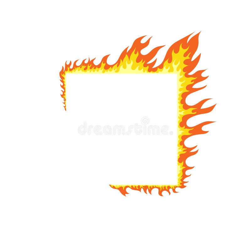 Fire Flames. Fire and Flames on a Square Frame. Flame Elements Stock ...