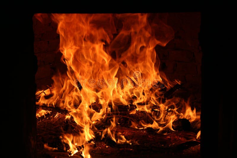 Fire, Flames in the Furnace Stock Image - Image of furnance, burn ...