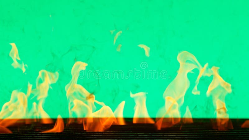 Fire Flames on Green Screen Background Stock Image - Image of texture ...