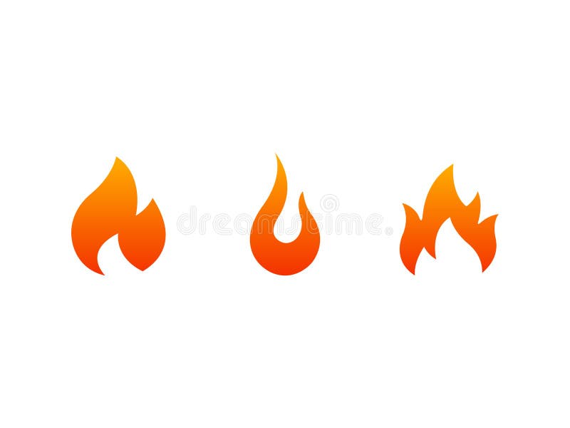 Fire flames icon set stock illustration. Illustration of grill - 262972103