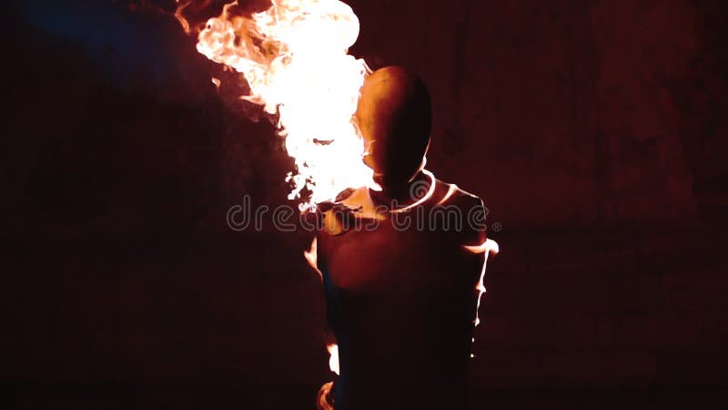 Fire Flames Igniting and Burning - Slow Motion. Real Fire. Dummy Burns ...