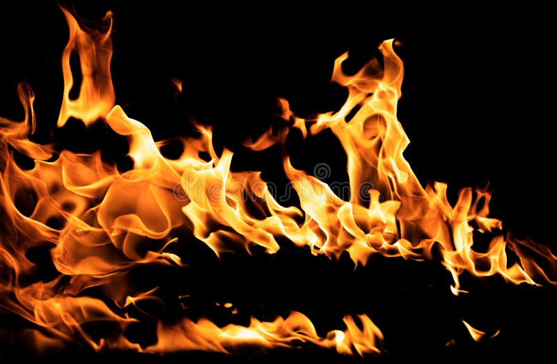 Fire Flames on Black Background. Fire Burn Flame Isolated, Abstract ...