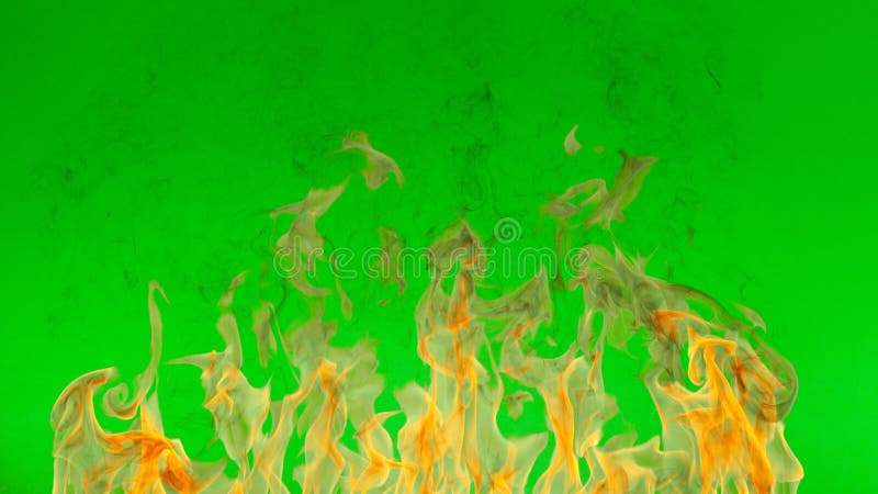 Fire Flames Isolated on Green Screen Background Stock Image - Image of ...