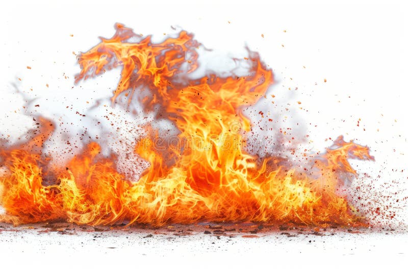 Orange Smoke Explosion on White Background Stock Photo - Image of white ...