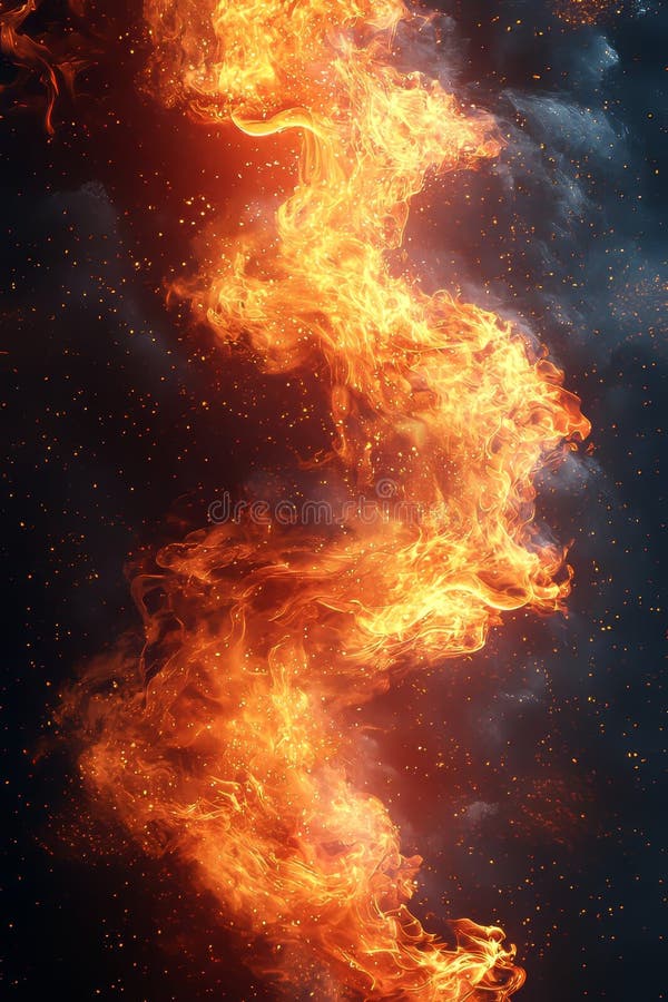 Fire Flames in Motion, Captured in an Abstract Texture. the Background ...