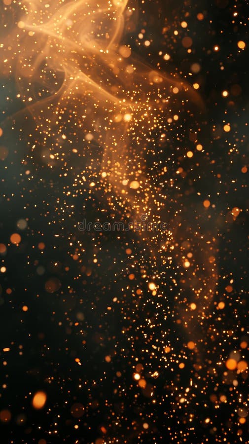 Fire Flames Particles on Black Background Stock Illustration ...