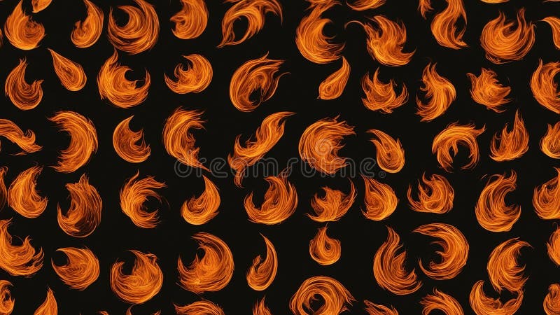 Fire Flames Pattern a Black Background with a Bright Fire in Yellow and ...