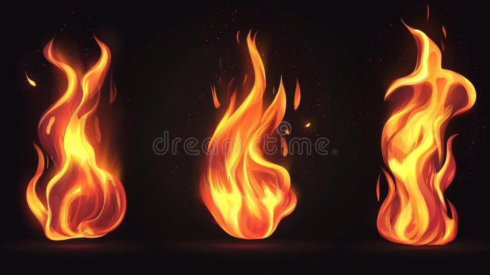 Fire Flames with Realistic Flames, Designed for Use in Design ...