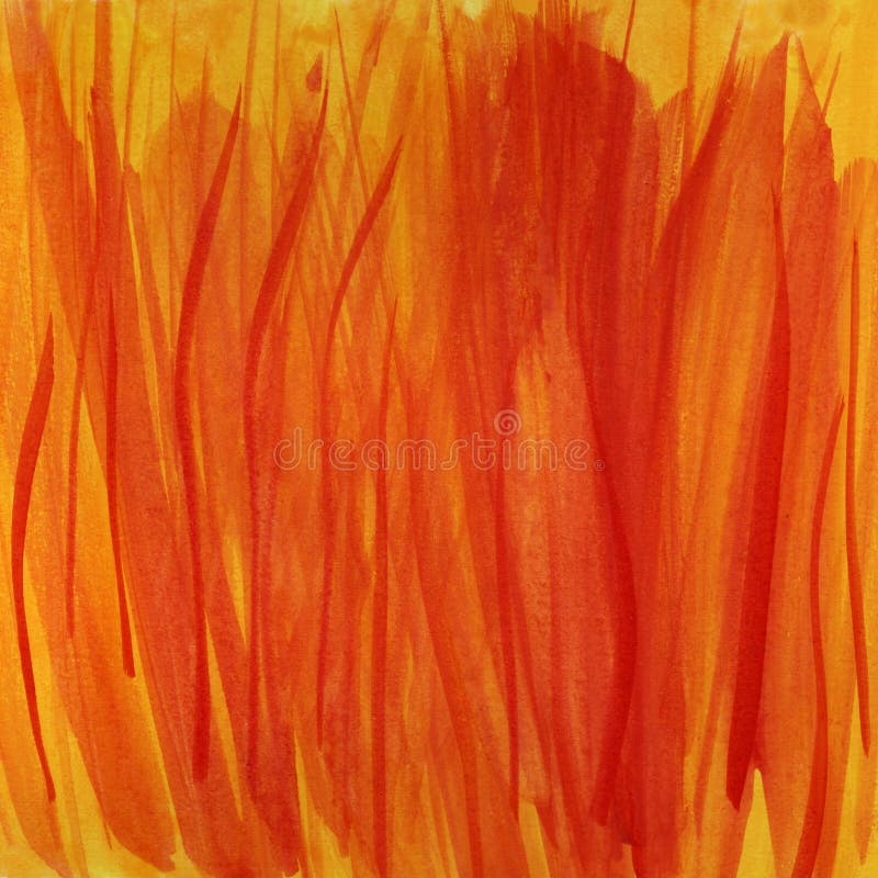 Fire Flames, Red and Yellow Watercolor Background Stock Illustration ...