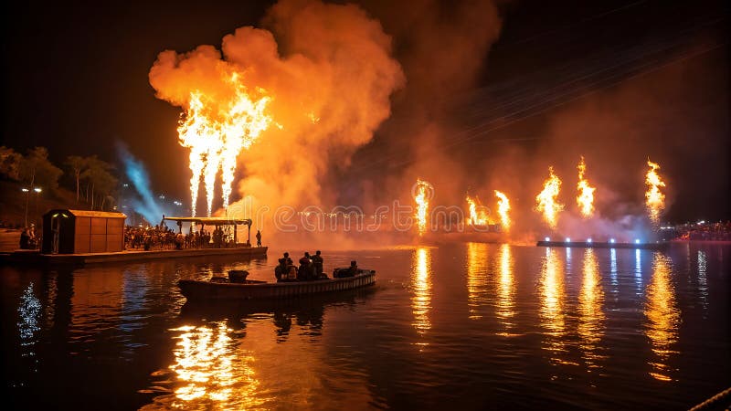 Fire and Water Show Universal Studios Hollywood Stock Illustration ...