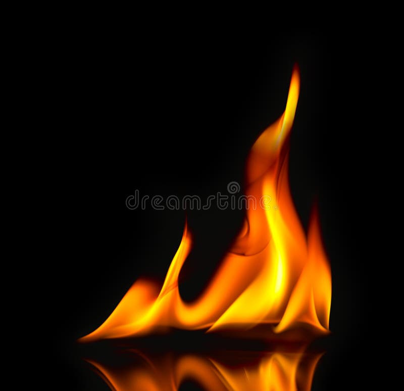 Fire Flames / with Reflection Stock Photo - Image of closeup, glow ...