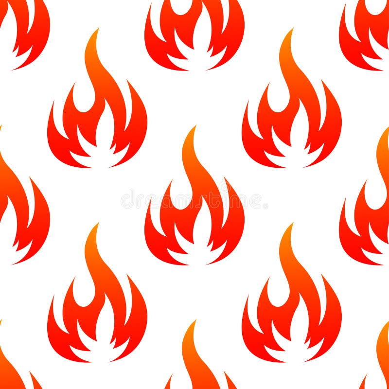 Fire Flames Seamless Pattern Stock Vector - Illustration of burning ...