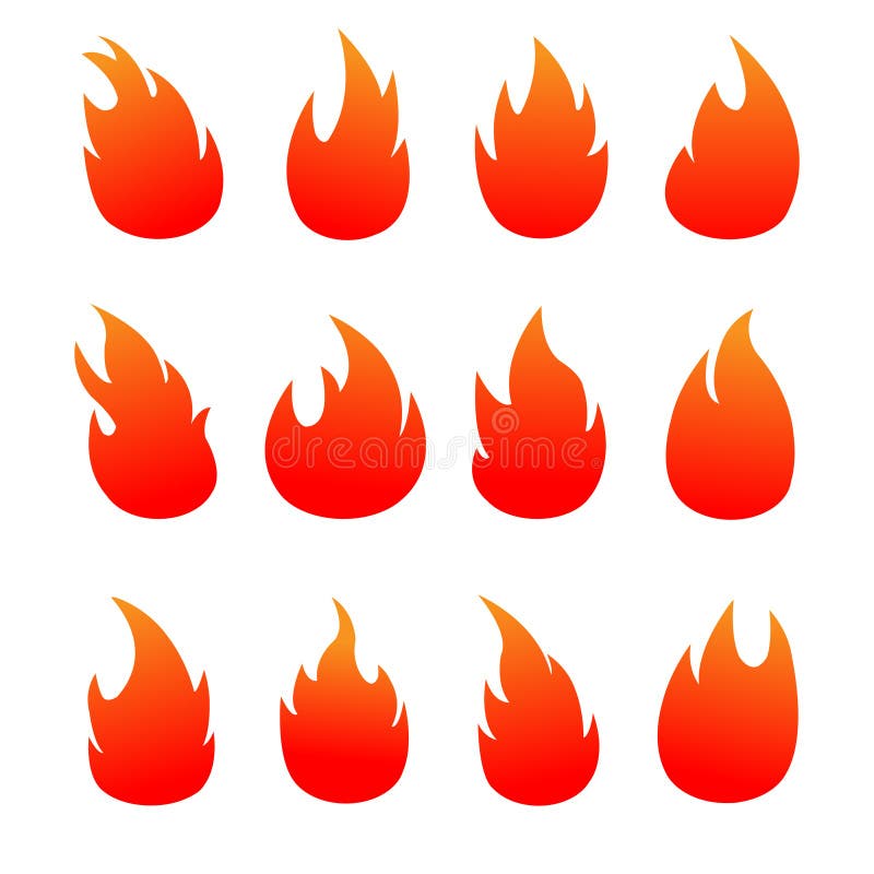 Fire Flames Set stock illustration. Illustration of power - 116327650