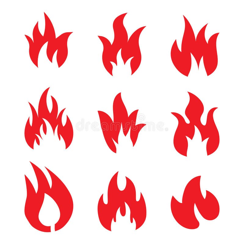 Red Fire Icons Pictograms Set Stock Illustrations – 51 Red Fire Icons ...