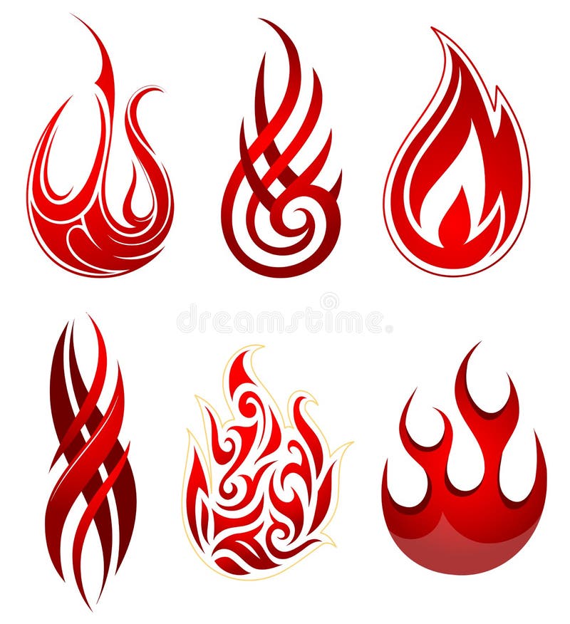 Fire flames set stock vector. Illustration of white, decoration - 46954591