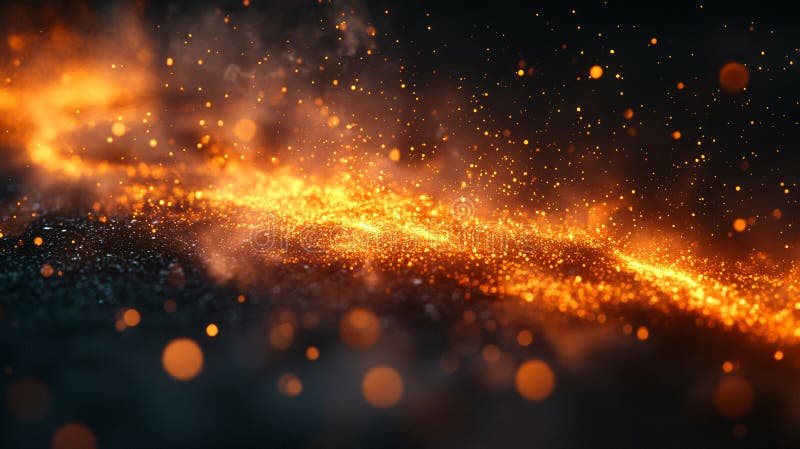 Fire Flames with Sparks on Black Background, Burning Fire Texture ...